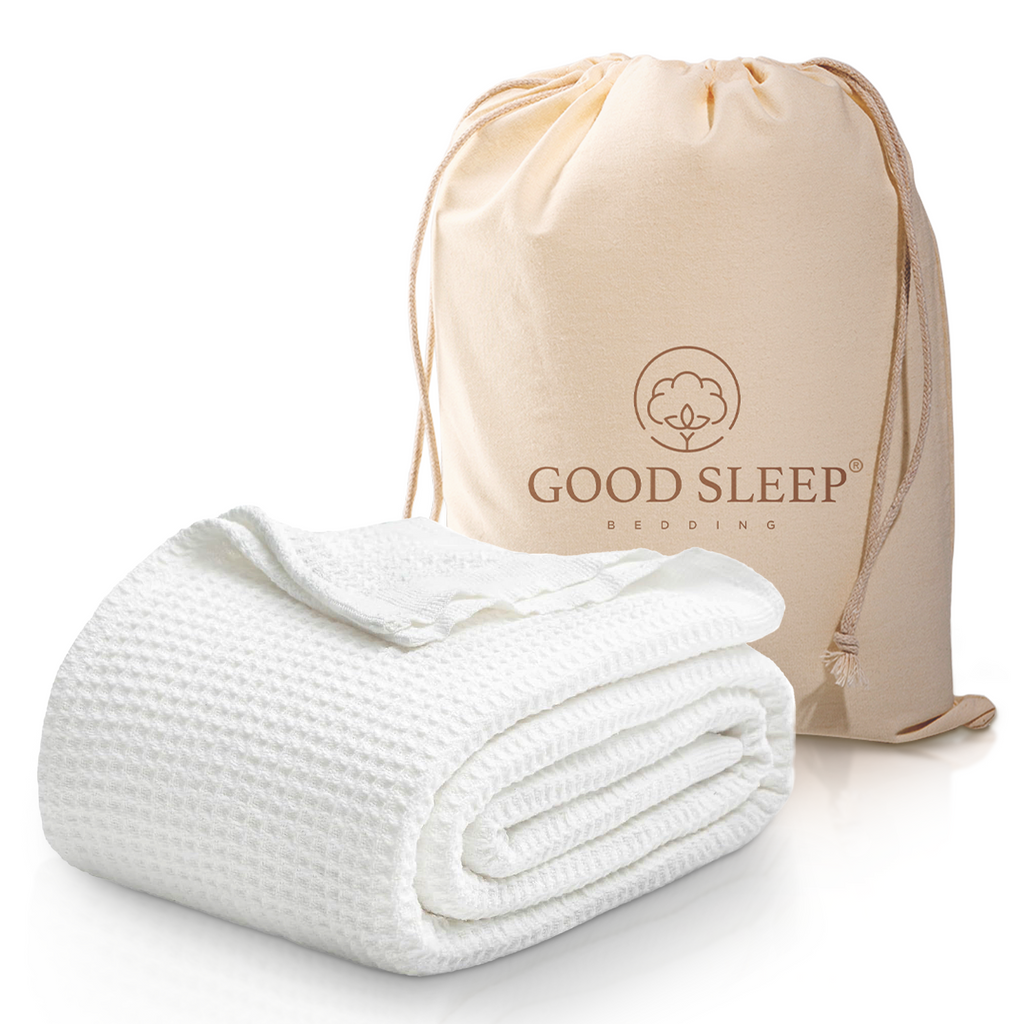 Buy Premium Pure Cotton Waffle Weave Throw Blankets – Good Sleep Bedding